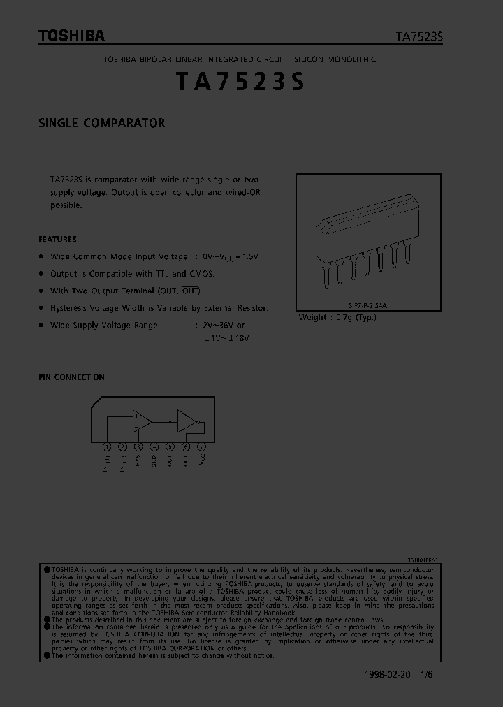 TA7523S_177161.PDF Datasheet Download --- IC-ON-LINE