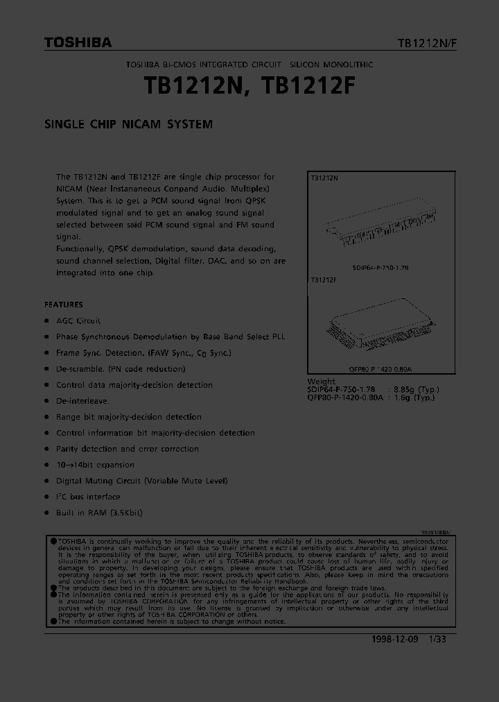 TB1212_71443.PDF Datasheet Download --- IC-ON-LINE