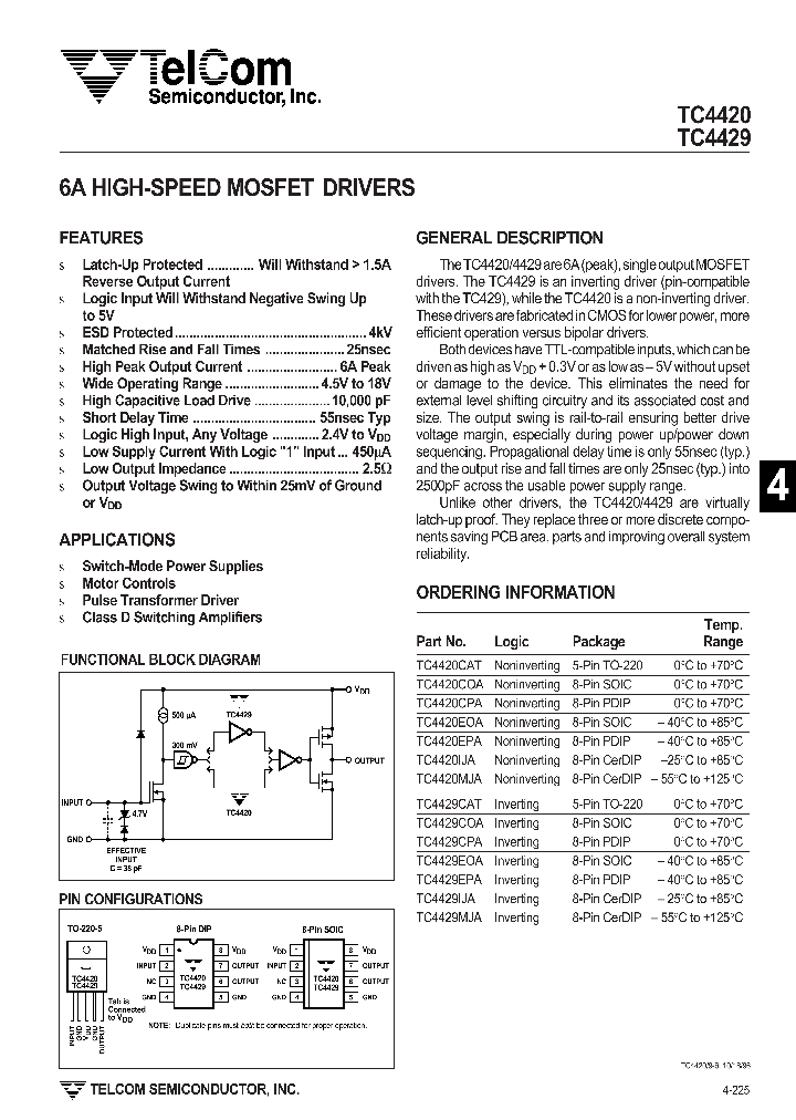 TC4420_163320.PDF Datasheet Download --- IC-ON-LINE
