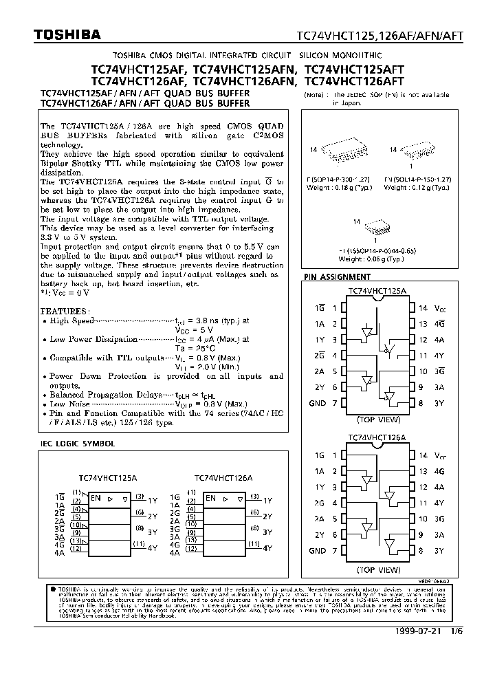 TC74VHCT125AF_90735.PDF Datasheet Download --- IC-ON-LINE