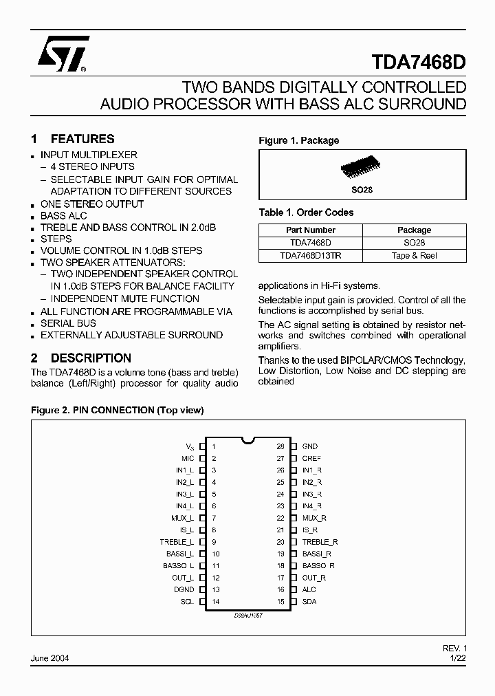 TDA7468D_37025.PDF Datasheet Download --- IC-ON-LINE