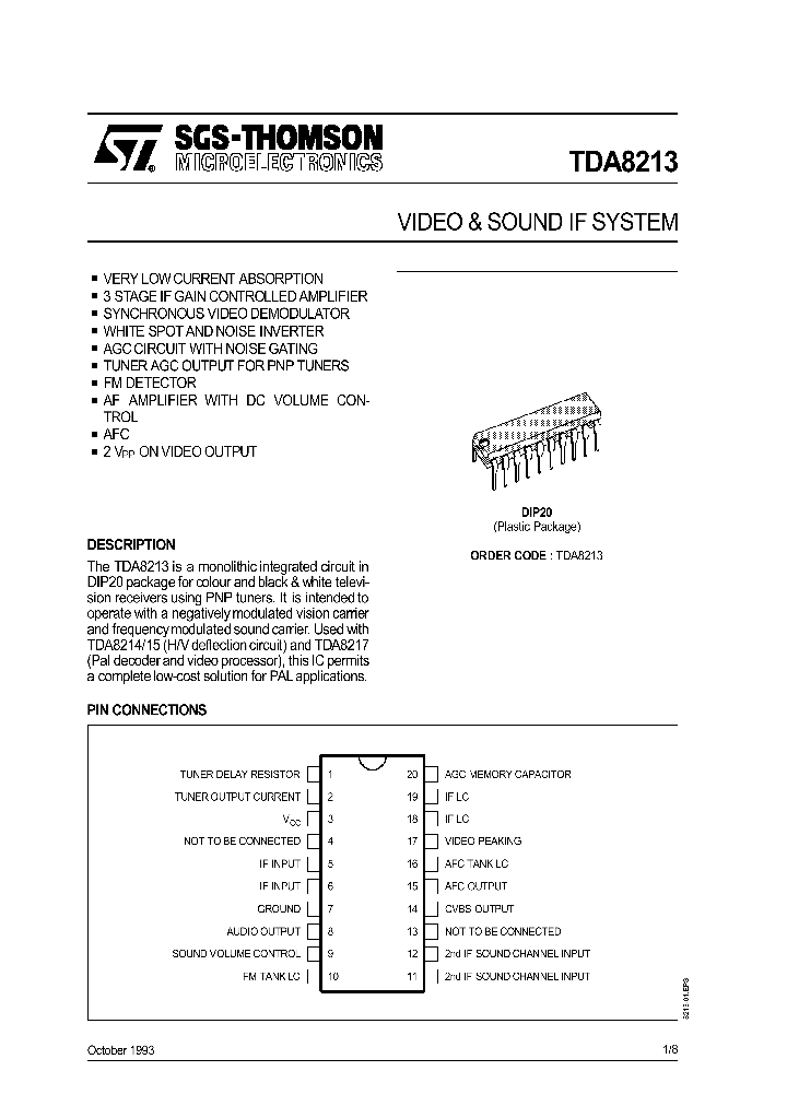 TDA8213_80294.PDF Datasheet Download --- IC-ON-LINE