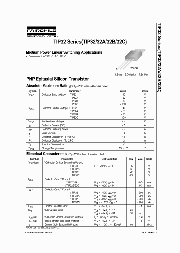 TIP32A_69100.PDF Datasheet Download --- IC-ON-LINE
