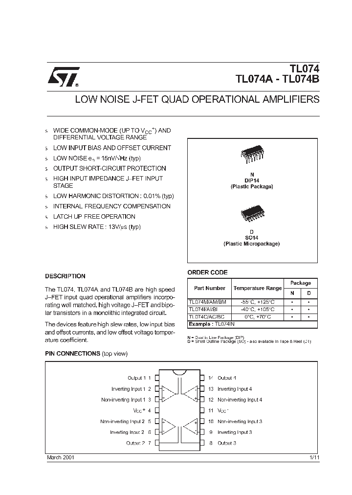 TL074A_92711.PDF Datasheet Download --- IC-ON-LINE