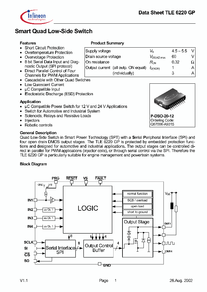 TLE6220_23376.PDF Datasheet Download --- IC-ON-LINE