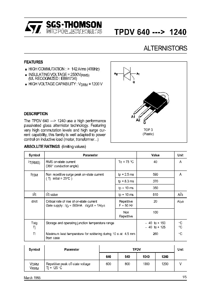 TPDV1040_65418.PDF Datasheet Download --- IC-ON-LINE