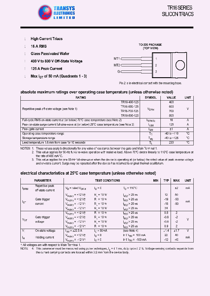 TR16_64081.PDF Datasheet Download --- IC-ON-LINE