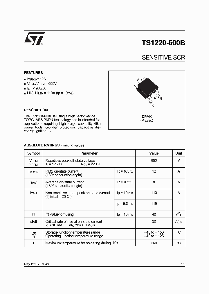 TS1220_8585.PDF Datasheet Download --- IC-ON-LINE