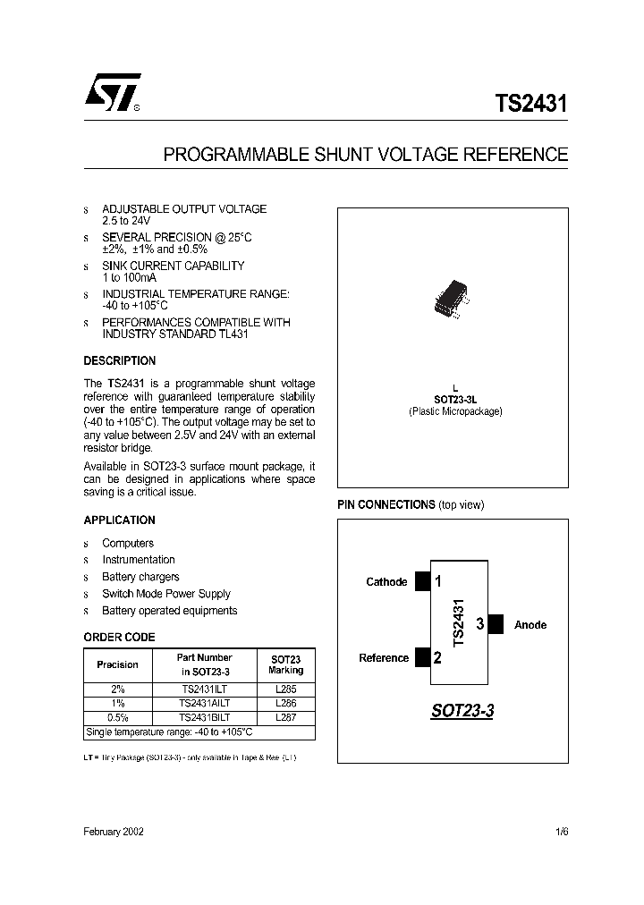 TS2431_159359.PDF Datasheet Download --- IC-ON-LINE