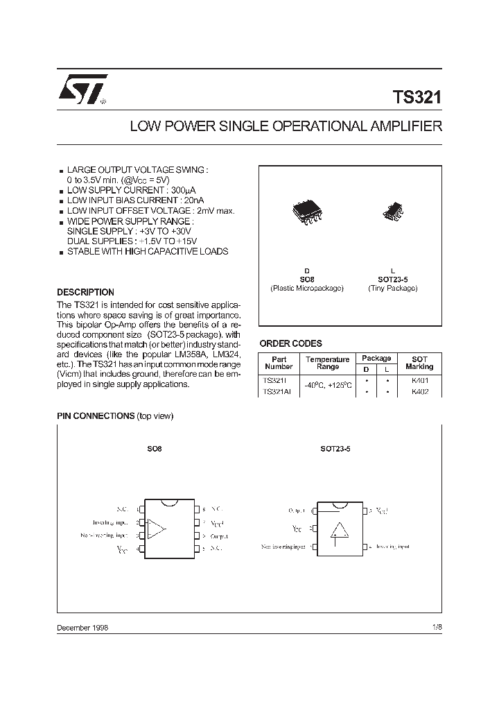 TS321_64424.PDF Datasheet Download --- IC-ON-LINE