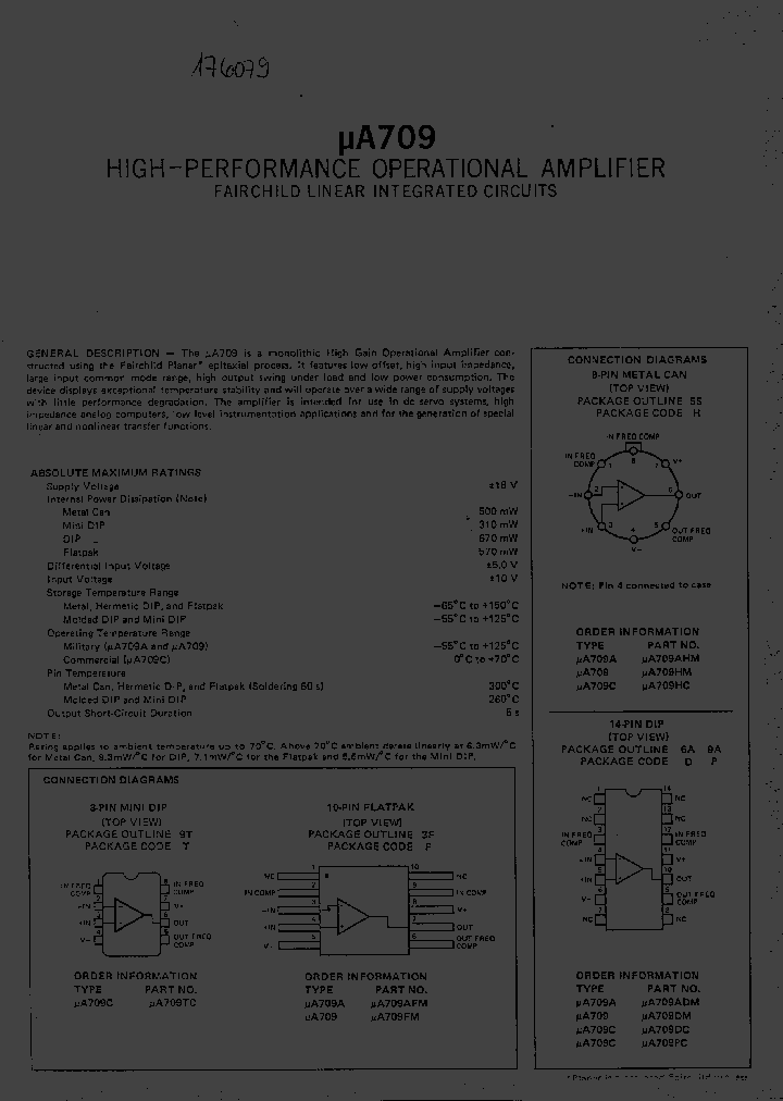UA709_61630.PDF Datasheet Download --- IC-ON-LINE
