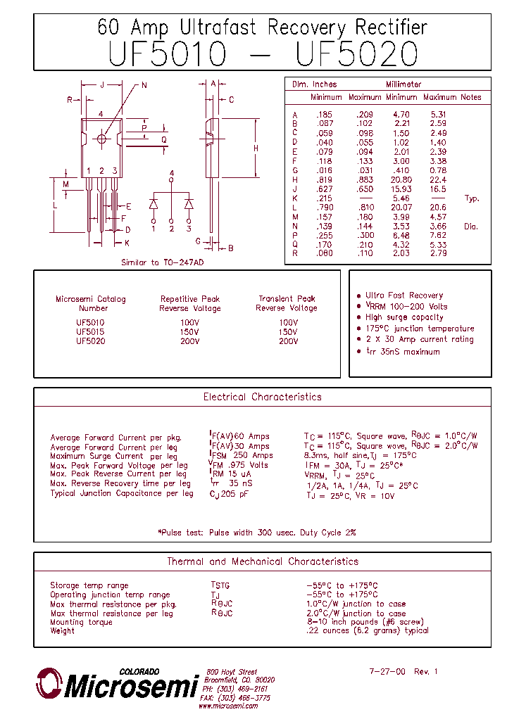 UF5020_45280.PDF Datasheet Download --- IC-ON-LINE