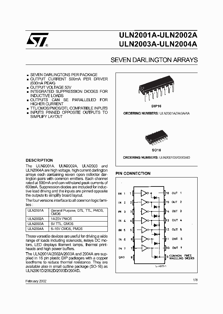 ULN2004_10344.PDF Datasheet Download --- IC-ON-LINE