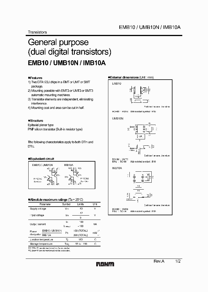 UMB10N_59306.PDF Datasheet Download --- IC-ON-LINE