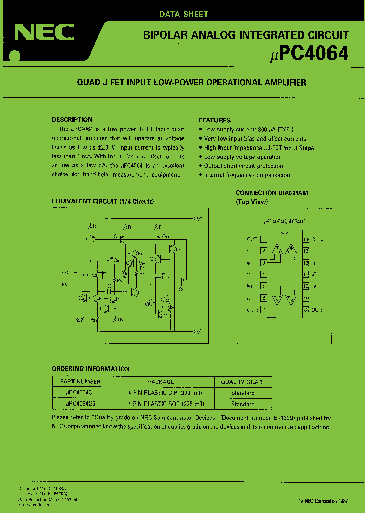 UPC4064_78362.PDF Datasheet Download --- IC-ON-LINE