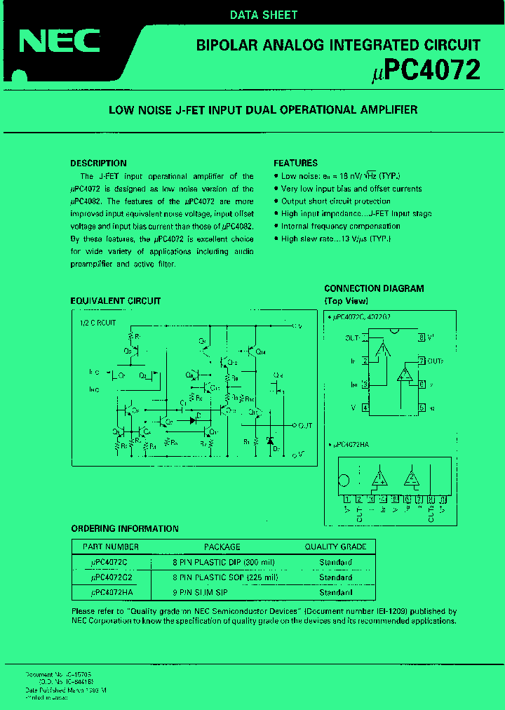 UPC4072_102756.PDF Datasheet Download --- IC-ON-LINE