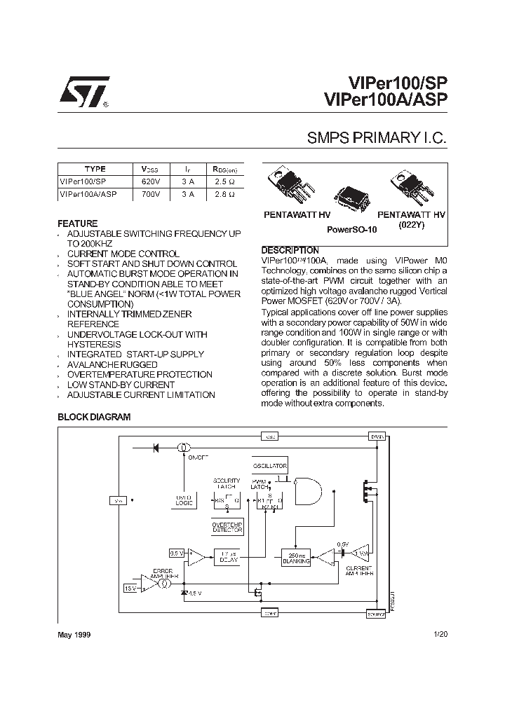 VIPER100_54517.PDF Datasheet Download --- IC-ON-LINE