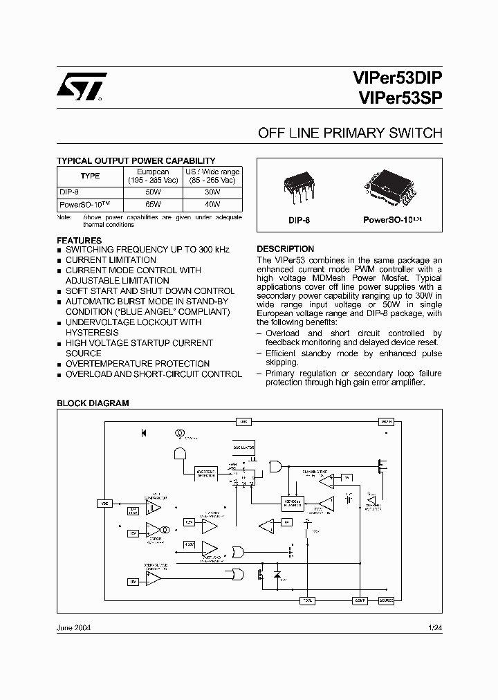 VIPER53_54546.PDF Datasheet Download --- IC-ON-LINE