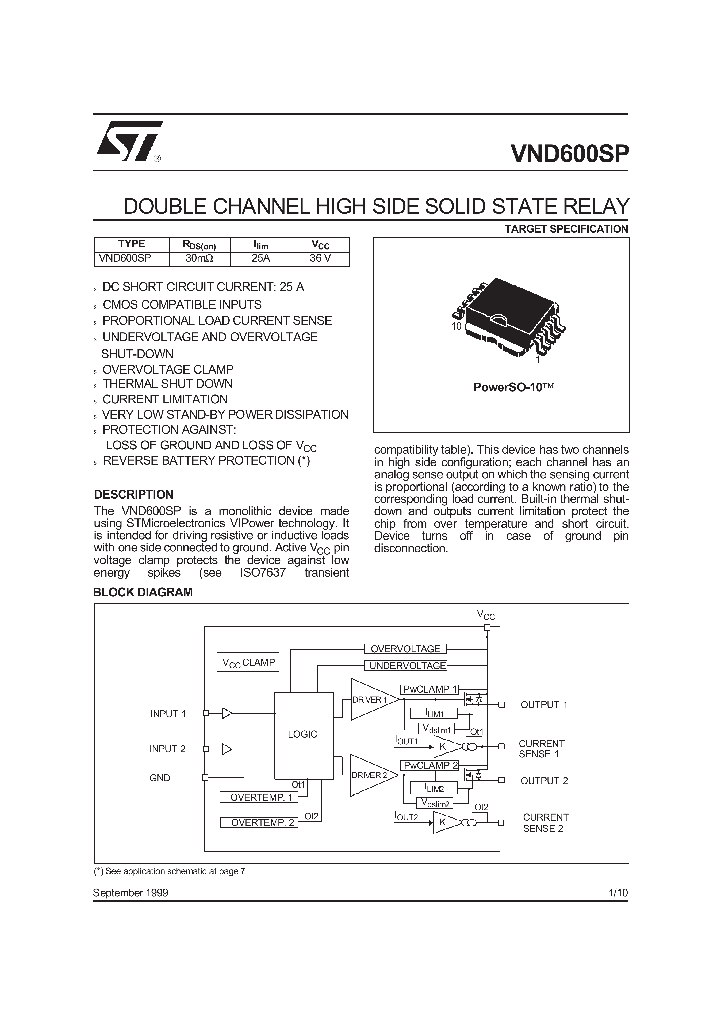VND600_54994.PDF Datasheet Download --- IC-ON-LINE