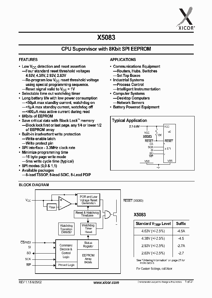 X5083_109856.PDF Datasheet Download --- IC-ON-LINE