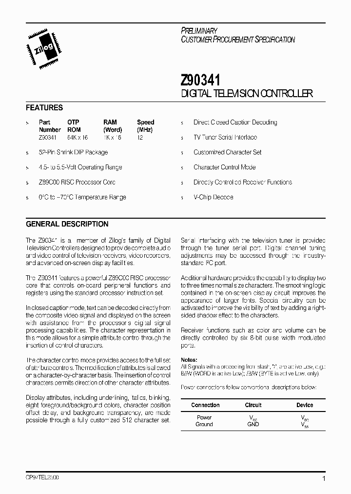 Z90341_27572.PDF Datasheet Download --- IC-ON-LINE
