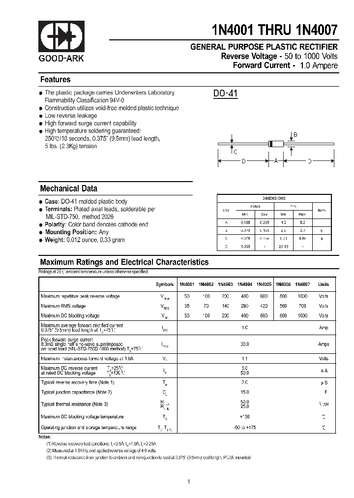 1N4002_261755.PDF Datasheet Download --- IC-ON-LINE