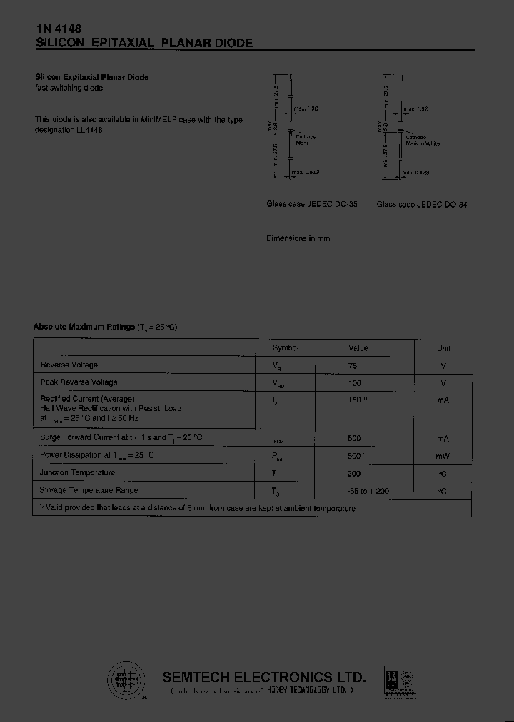 1N4148_264628.PDF Datasheet Download --- IC-ON-LINE