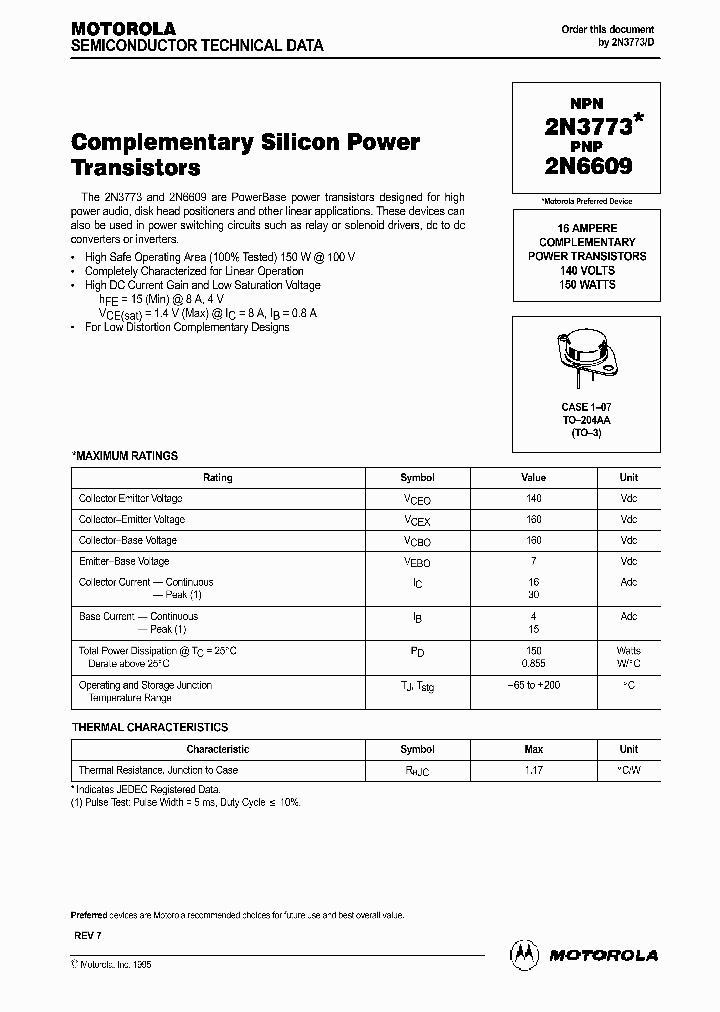 2N3773_241160.PDF Datasheet Download --- IC-ON-LINE