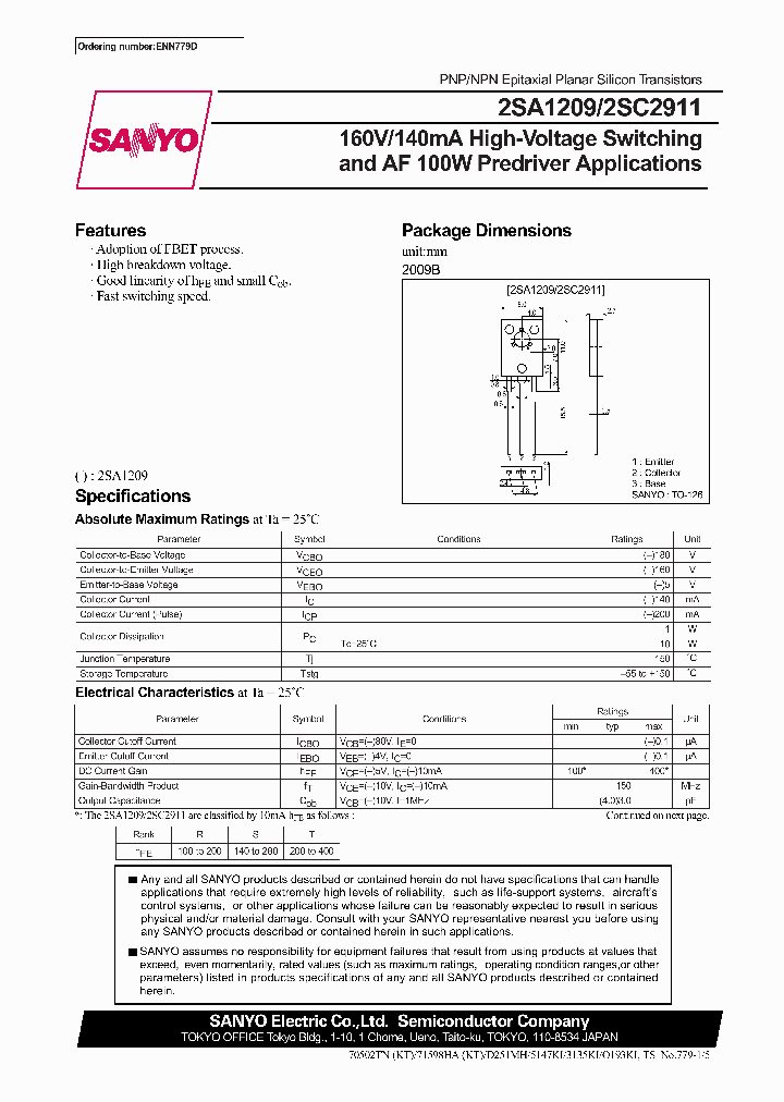 2SC2911_200786.PDF Datasheet Download --- IC-ON-LINE
