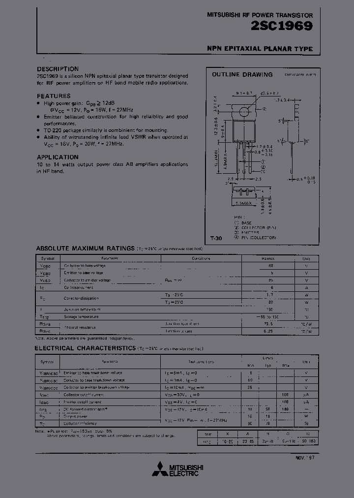 2SC1969_152845.PDF Datasheet Download --- IC-ON-LINE