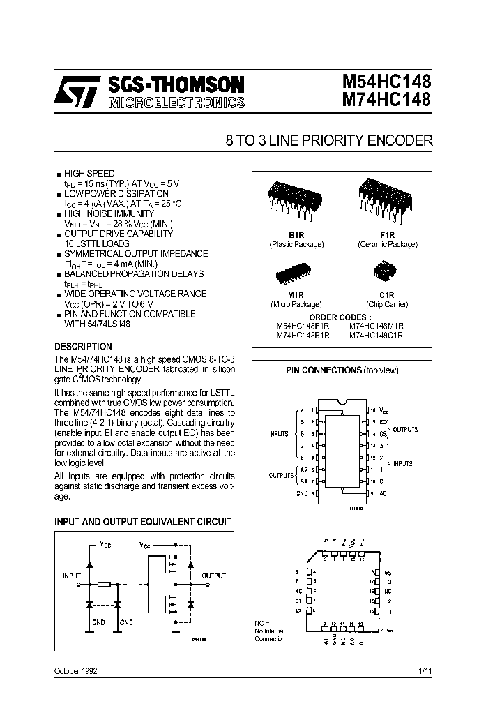 74HC148_251831.PDF Datasheet Download --- IC-ON-LINE
