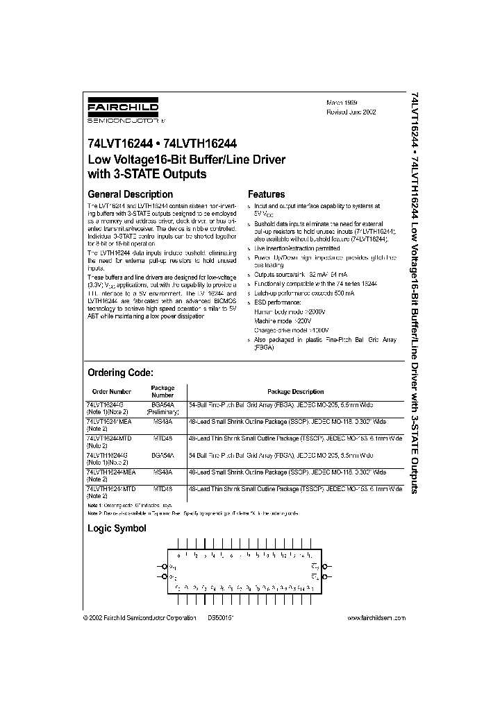 74LVT16244_290662.PDF Datasheet Download --- IC-ON-LINE