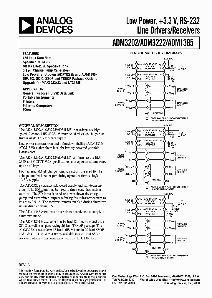 ADM3202_9735.PDF Datasheet Download --- IC-ON-LINE
