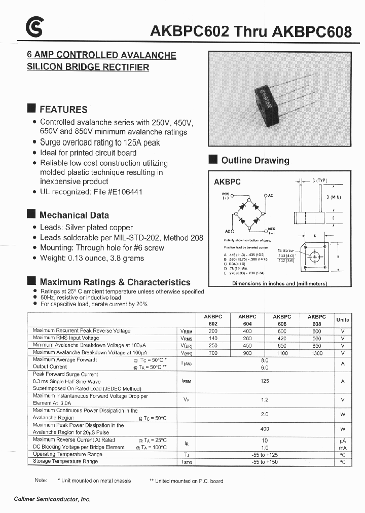AKBPC605_247113.PDF Datasheet Download --- IC-ON-LINE
