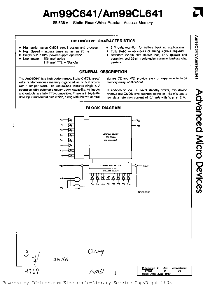 AM99CL641_222862.PDF Datasheet Download --- IC-ON-LINE