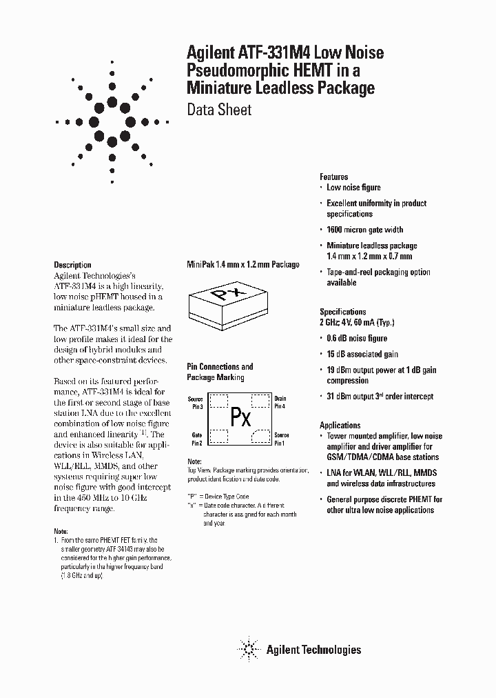 ATF-331M4-_226674.PDF Datasheet Download --- IC-ON-LINE