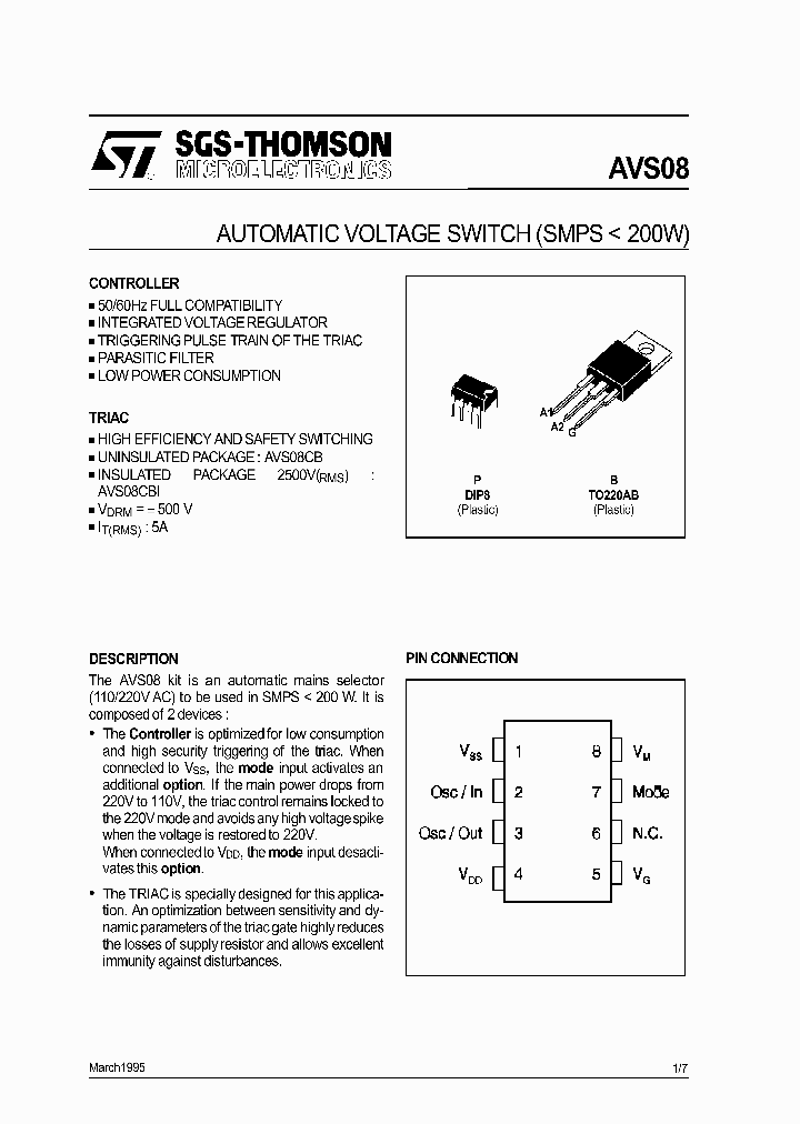 AVS08_53895.PDF Datasheet Download --- IC-ON-LINE