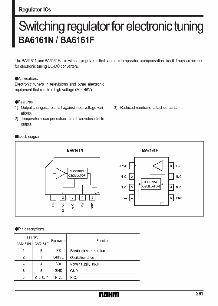 BA6161_22283.PDF Datasheet Download --- IC-ON-LINE