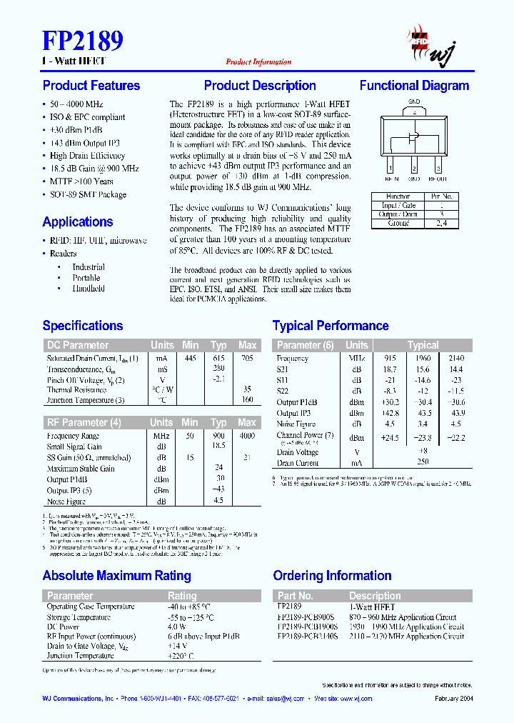 FP2189_286113.PDF Datasheet Download --- IC-ON-LINE