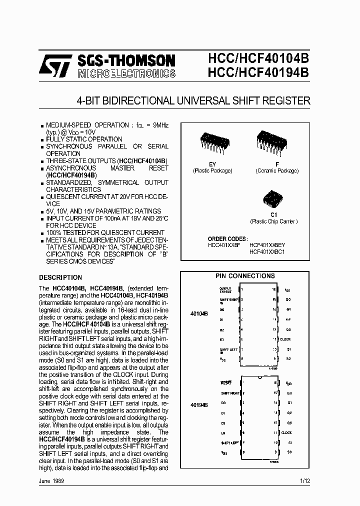HCC40194B_245683.PDF Datasheet Download --- IC-ON-LINE
