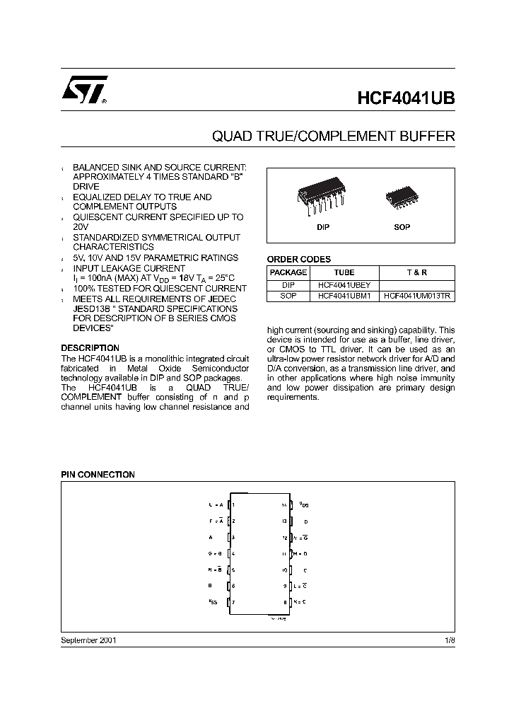 HCF4041U_291220.PDF Datasheet Download --- IC-ON-LINE