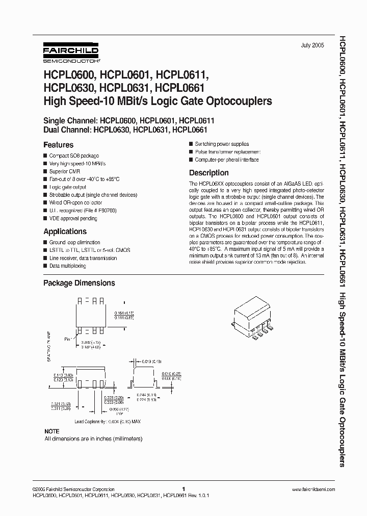 HCPL0600R1_256441.PDF Datasheet Download --- IC-ON-LINE