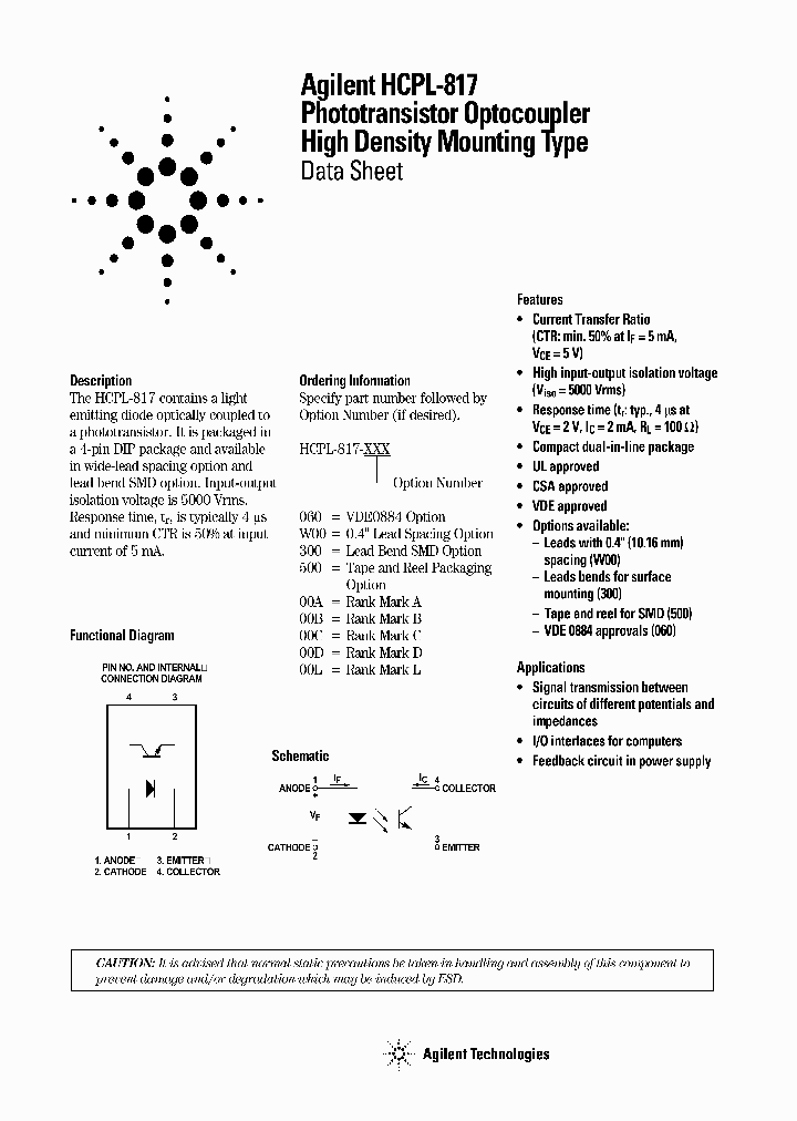 HCPL-817_300667.PDF Datasheet Download --- IC-ON-LINE