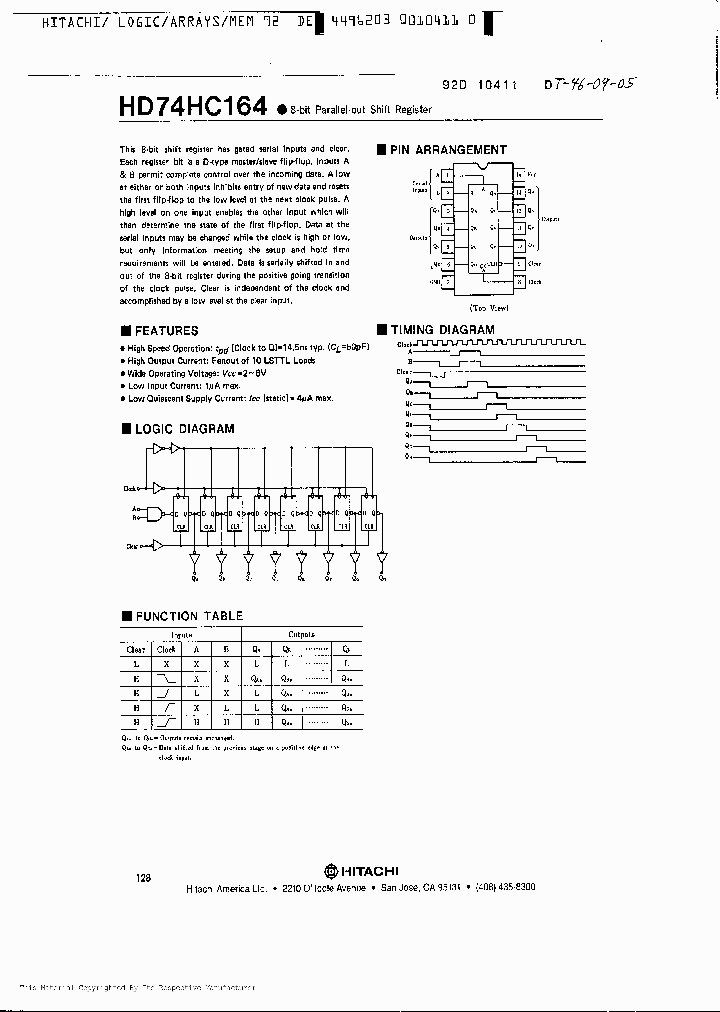 HD74HC164PNBSP_276535.PDF Datasheet Download --- IC-ON-LINE