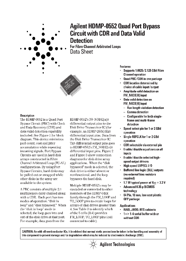 HDMP-0552_273427.PDF Datasheet Download --- IC-ON-LINE