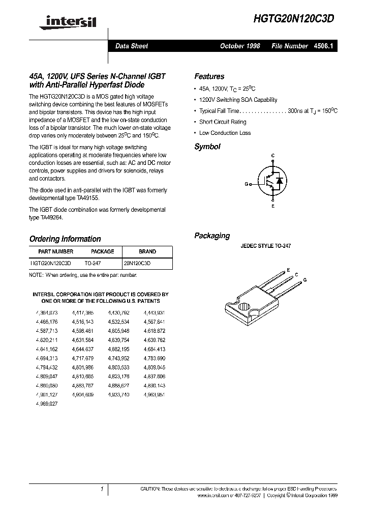 HGTG20N120C3D_243950.PDF Datasheet Download --- IC-ON-LINE