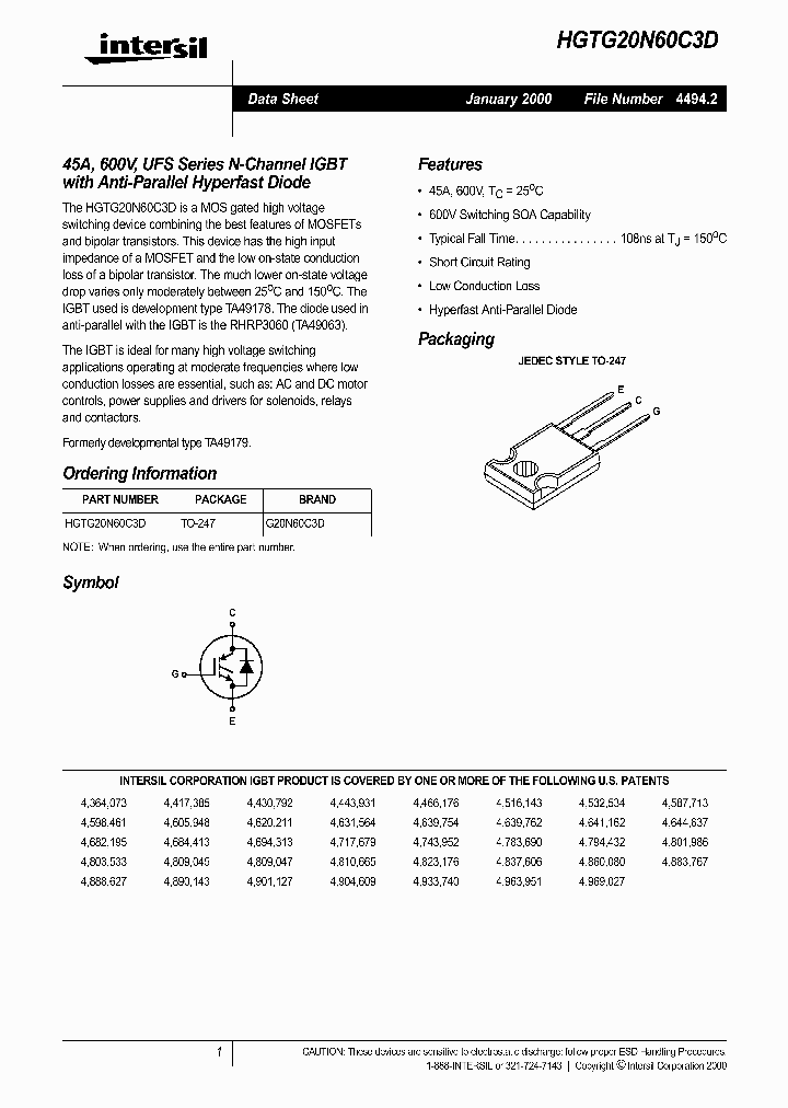 HGTG20N60C3D_295505.PDF Datasheet Download --- IC-ON-LINE