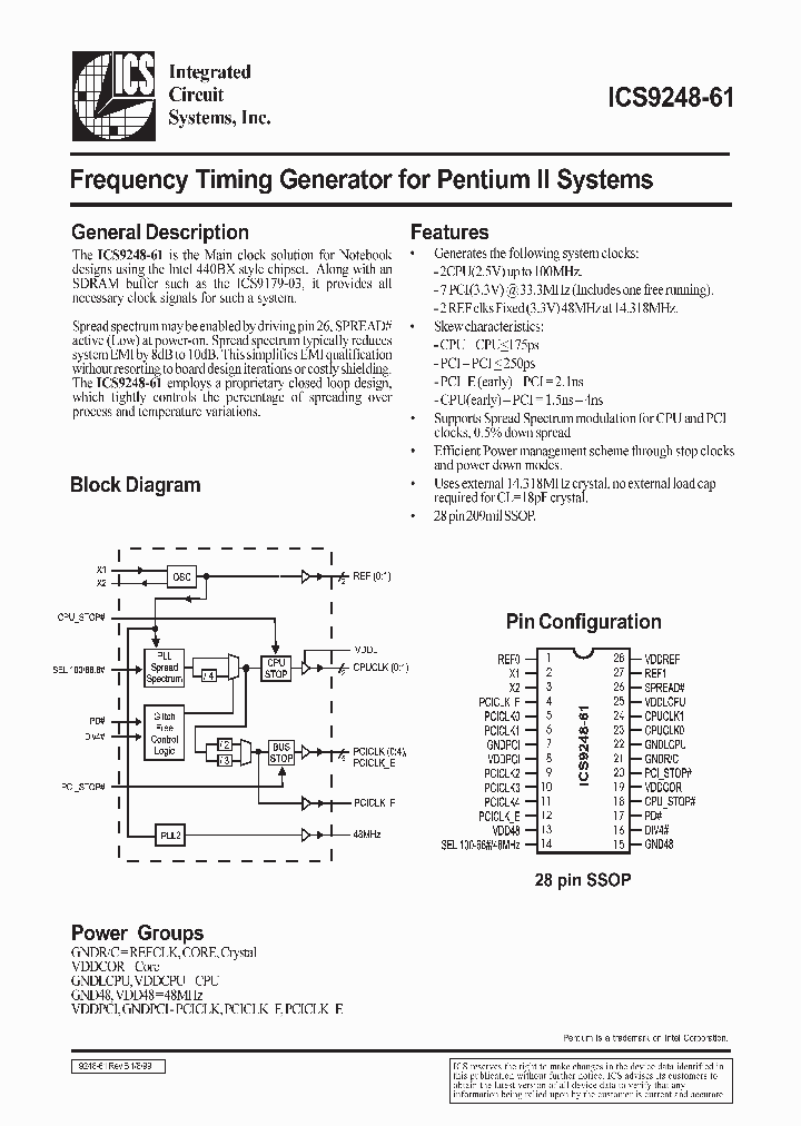 ICS9248-61_26382.PDF Datasheet Download --- IC-ON-LINE