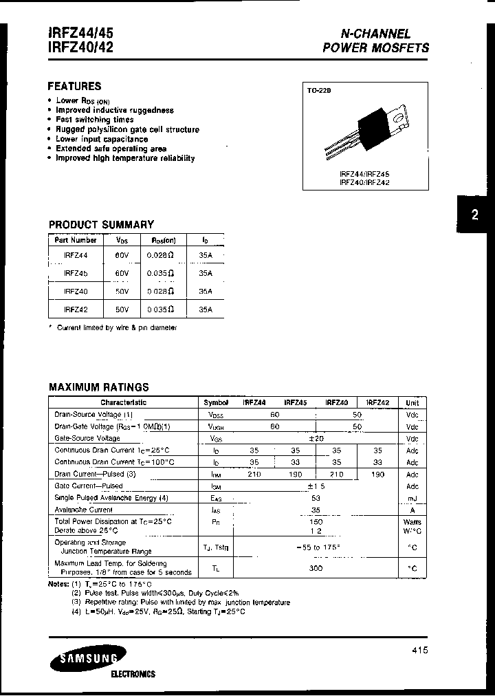 IRFZ44_299326.PDF Datasheet Download --- IC-ON-LINE
