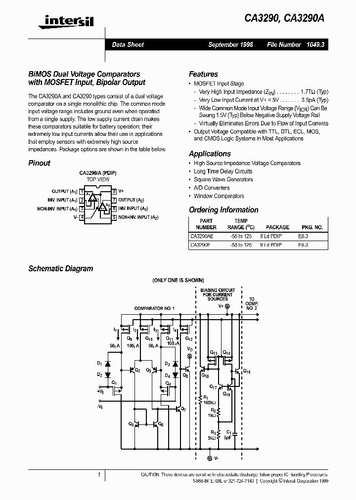CA3290_23642.PDF Datasheet Download --- IC-ON-LINE